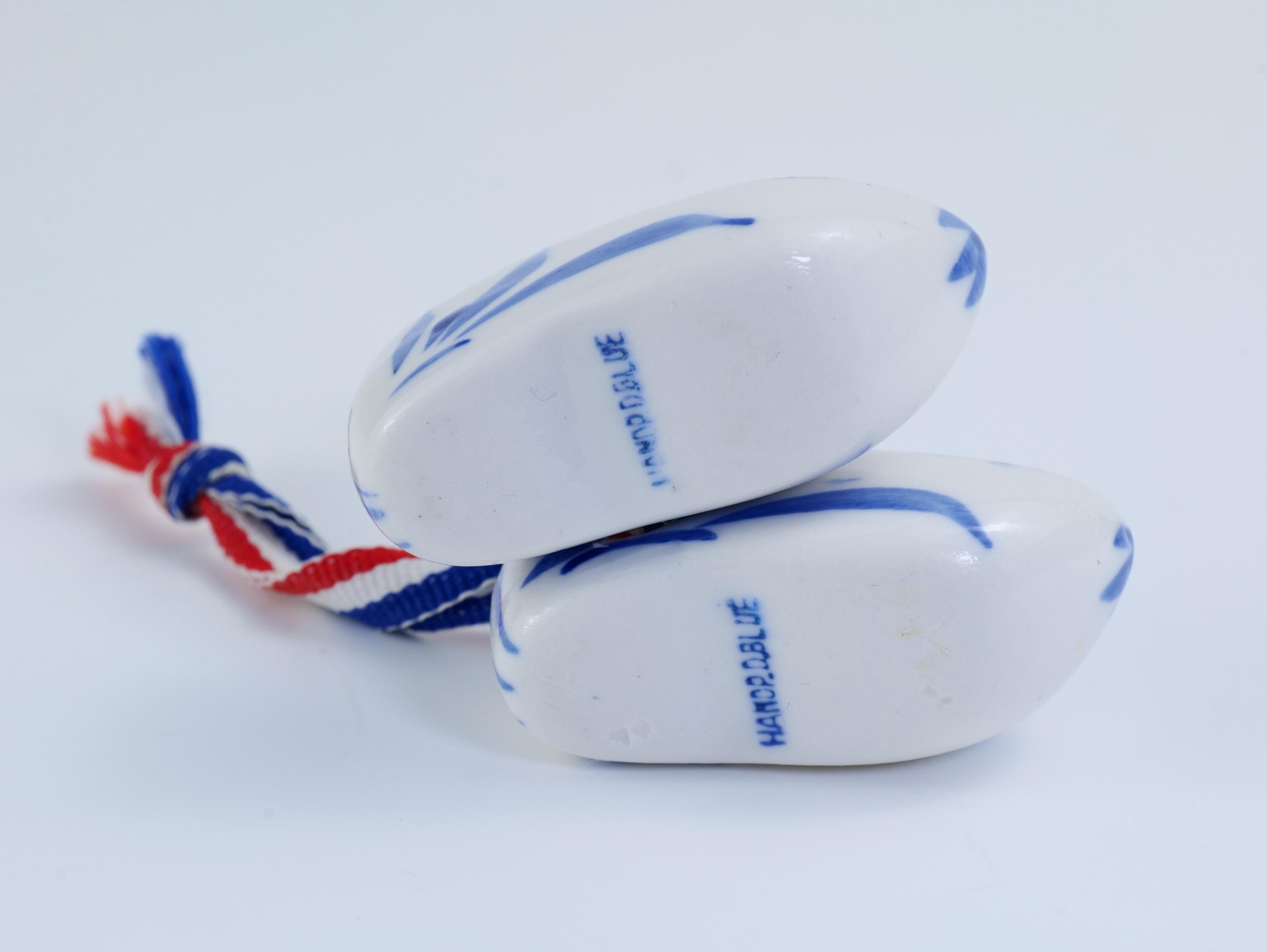 Vintage Dutch Miniature Wooden Clogs - Hand-painted Ceramic Hanging ...