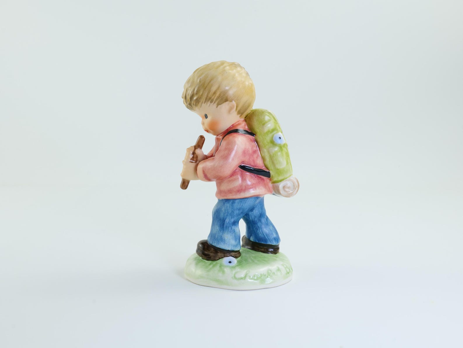 Vintage Goebel Charlot Byj Figurine, Boy Hiker With Flute, W Germany - Etsy