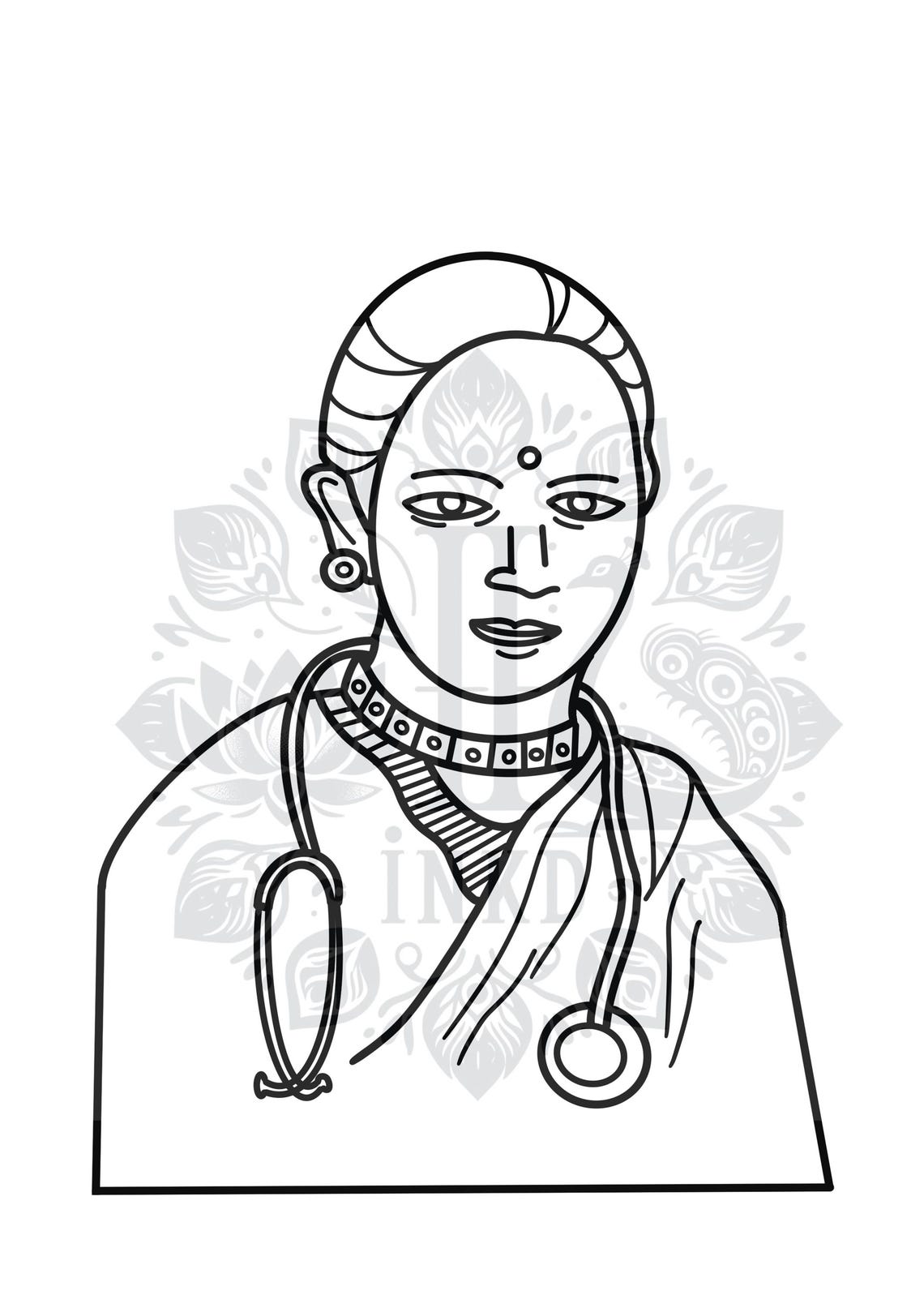Anandi Bai Joshi Coloring Page | Indian Woman Coloring Page | Indian ...