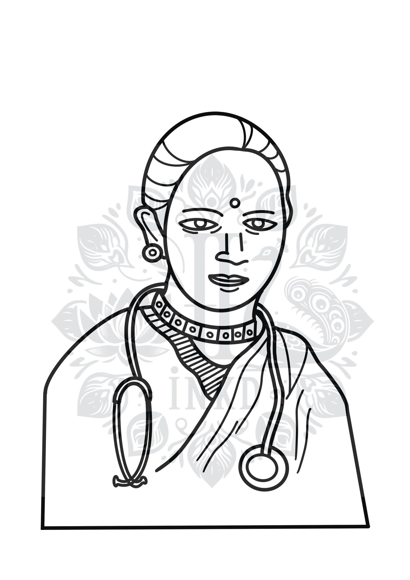 Anandi Bai Joshi Coloring Page | Indian Woman Coloring Page | Indian ...