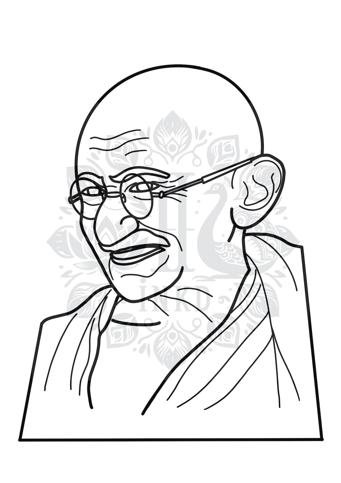 Gandhiji Coloring Page Freedom Fighter Coloring Page Indian Coloring ...