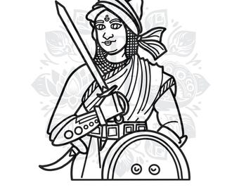 Savitribai Phule Coloring Page | Freedom Fighter Coloring Page | Indian ...