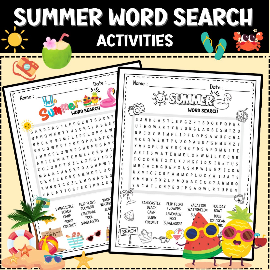 Summer Word Search End of the Year Summer Word Search Worksheet ...