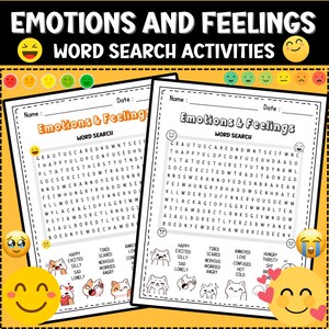 Emotions and Feeling Word Search Emoji Word Search Puzzle Worksheet ...
