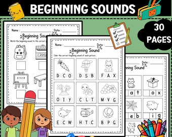 Kindergarten Phonics Worksheets, Beginning Letter, Beginning Sound ...