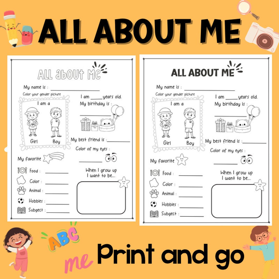 All About Me Worksheet, Get to Know Your Student Back to School ...