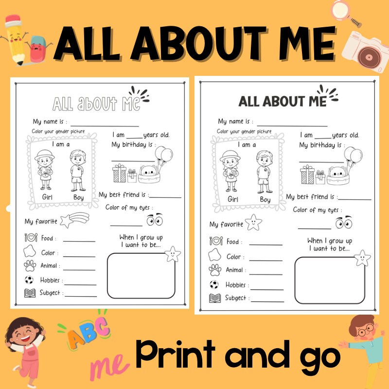 All About Me Worksheet, Get to Know Your Student Back to School ...