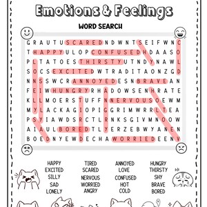 Emotions and Feeling Word Search Emoji Word Search Puzzle Worksheet ...
