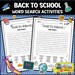 Back to School Word Search First Day of School Word Search Worksheet ...