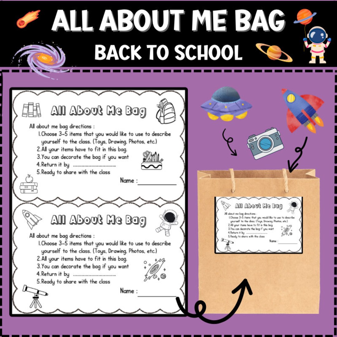 All About Me Bag Activity Back to School Activities - Etsy