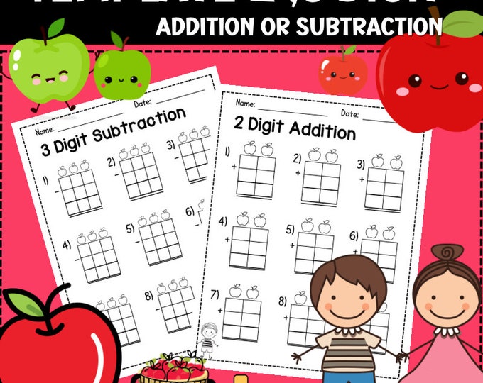 Two Digit Addition and Subtraction With and Without Regrouping With ...
