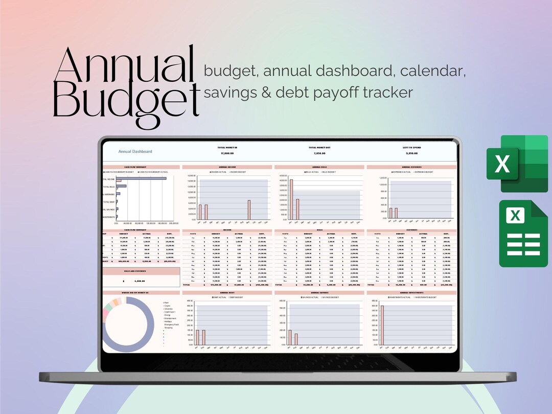 2025 Annual Budget Planner Spreadsheet | Excel & Google Sheets ...