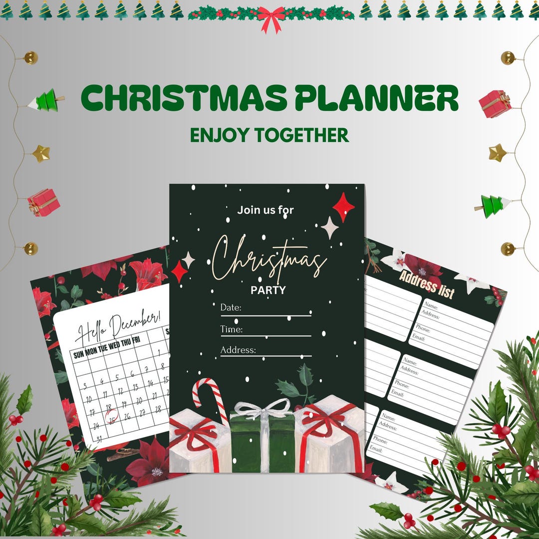 Printable Christmas Planner Holiday Organizer Budget Tracker PDF ...