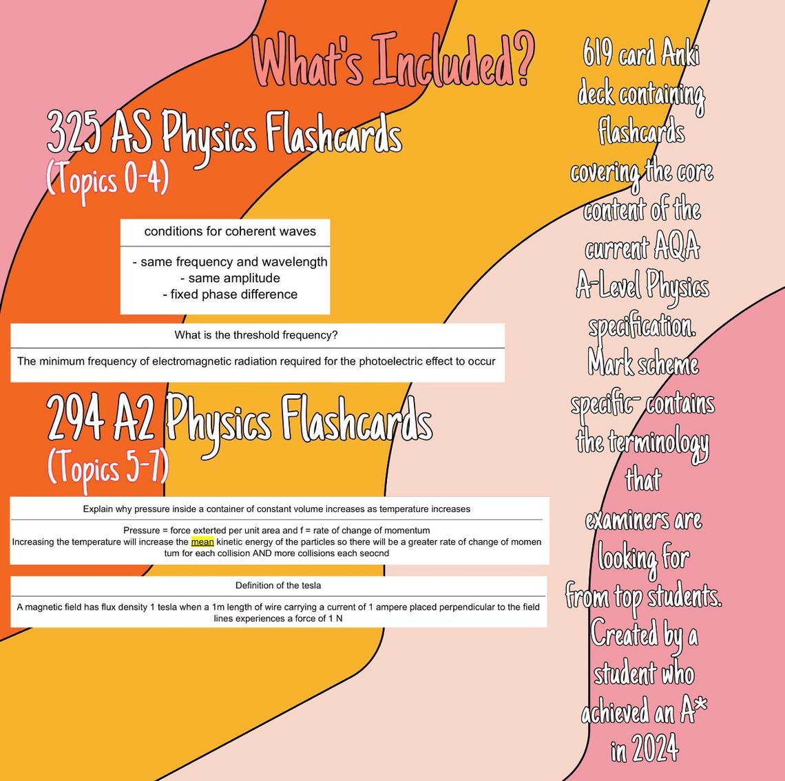 A* AQA A-level Physics Anki Flashcards Deck Cards - Etsy