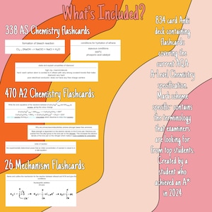 A* AQA A-level Chemistry Anki Flashcards Deck Cards - Etsy