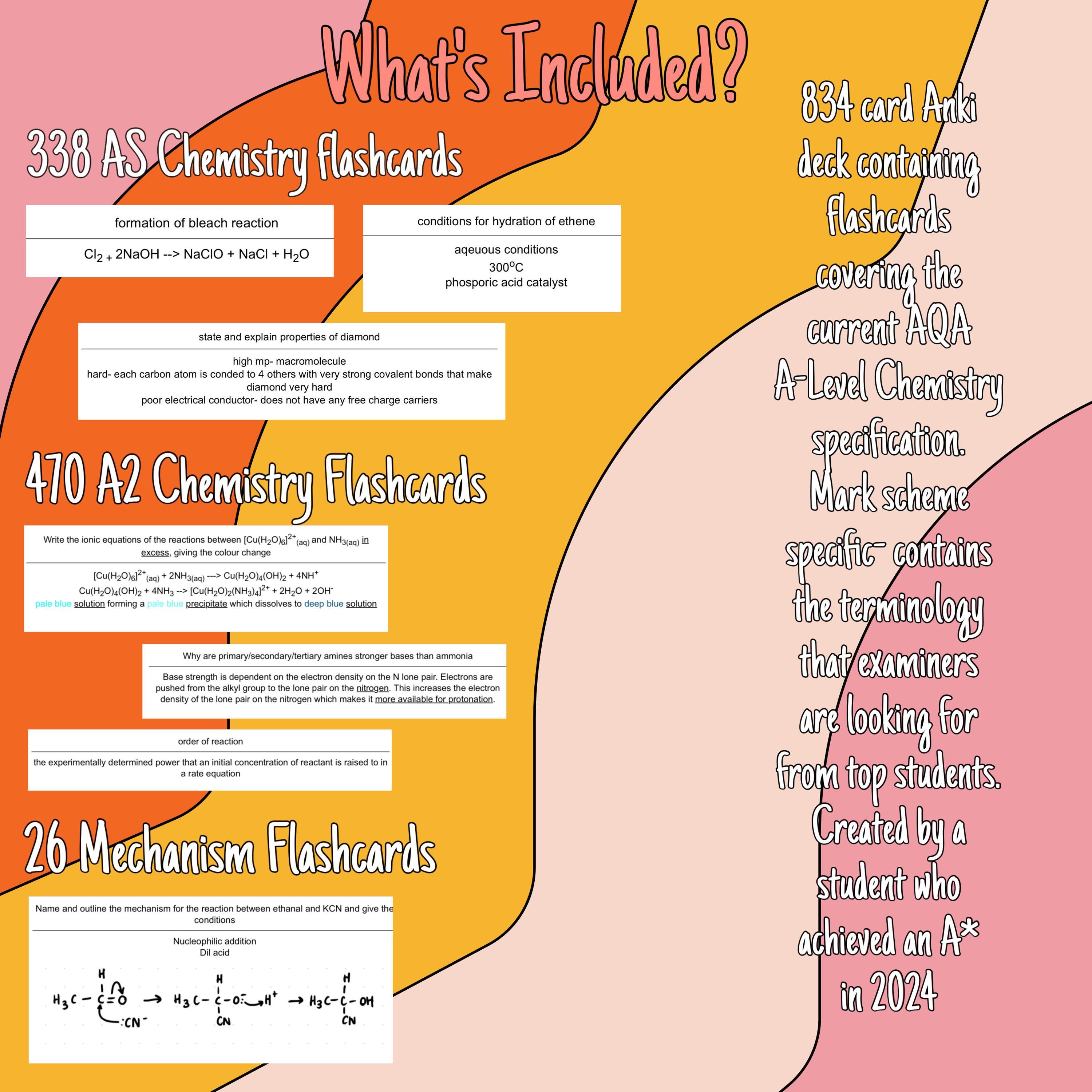 A* AQA A-level Chemistry Anki Flashcards Deck Cards - Etsy