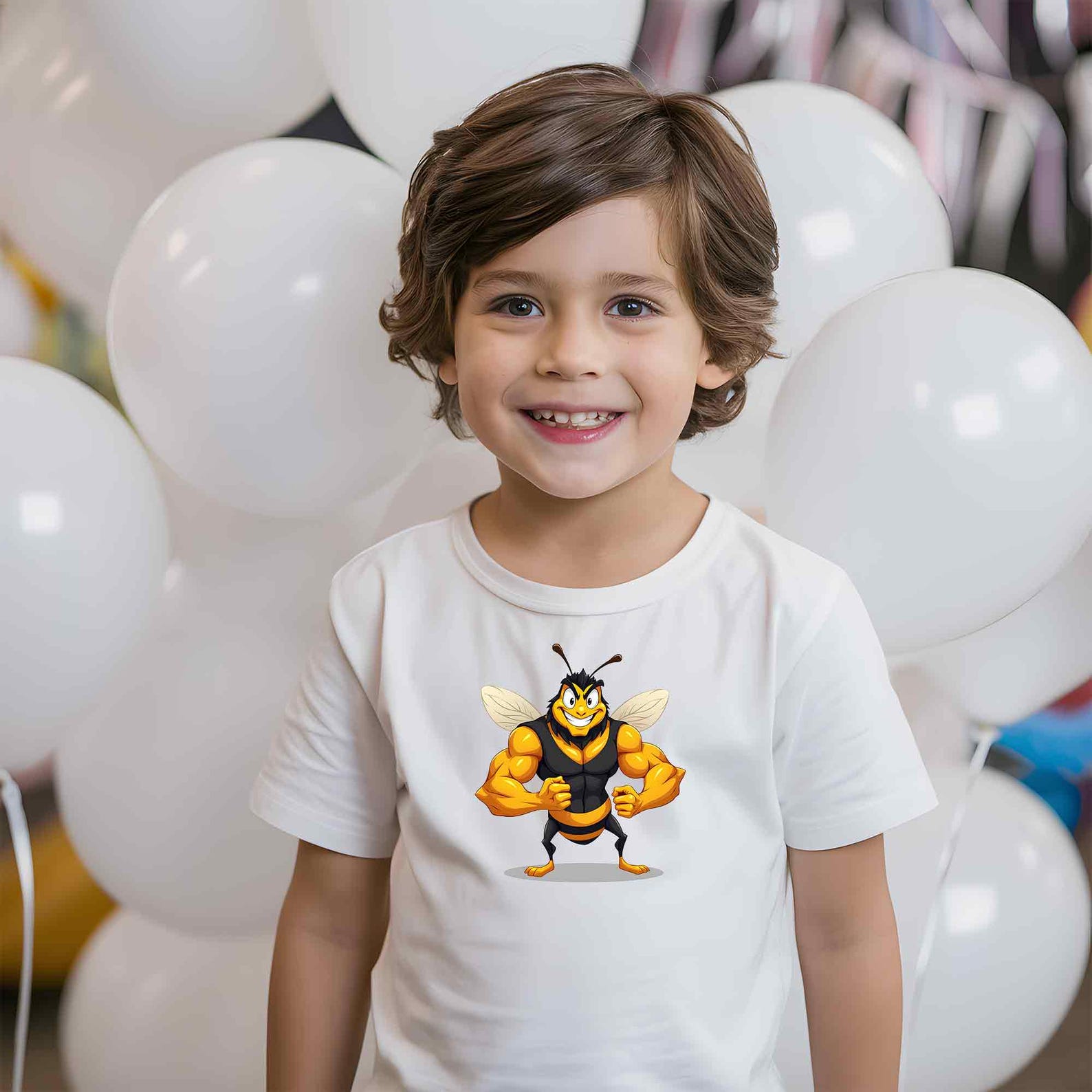 Bee Bumblebee Muscles Kids T-shirt, Baby Bodysuit, Strong Muscular ...