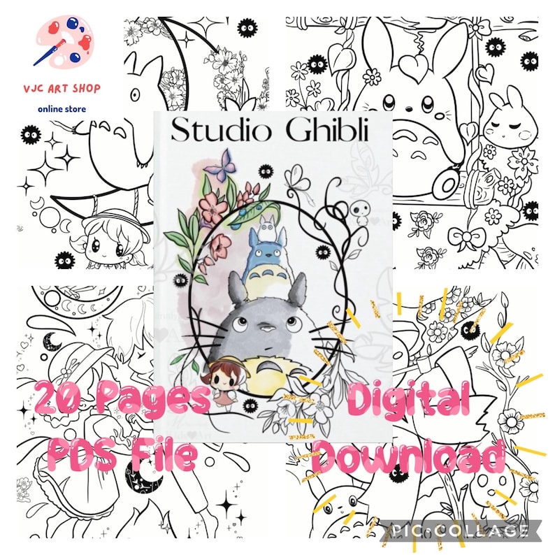 Studio Ghibli-inspired Digital Coloring Book - Printable Pages for Kids ...