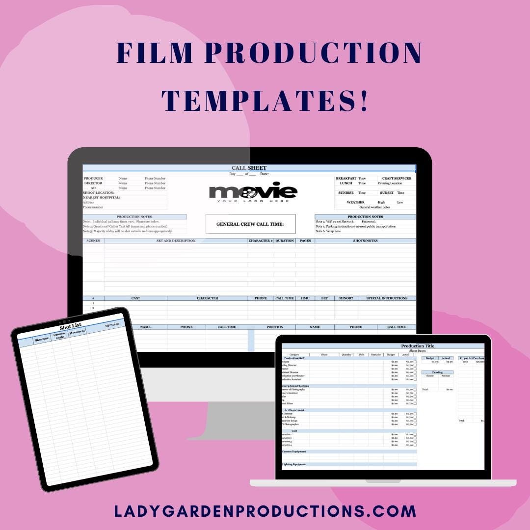Film Production Templates - Etsy