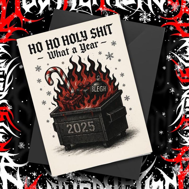 Funny Emo Christmas Card - Etsy