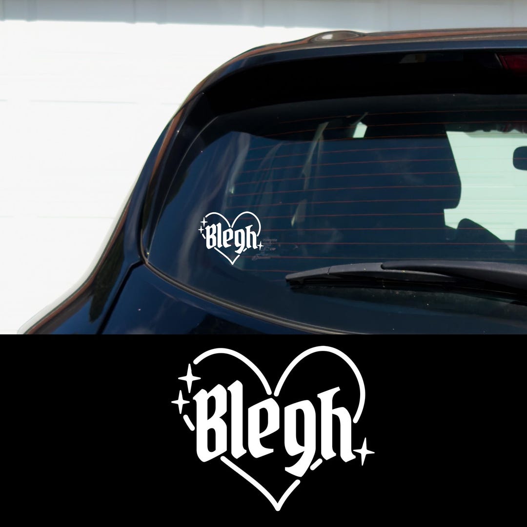 Blegh Heart Car Decal Emo Metalcore Sticker Cute Gothic Vinyl Decal Alt ...