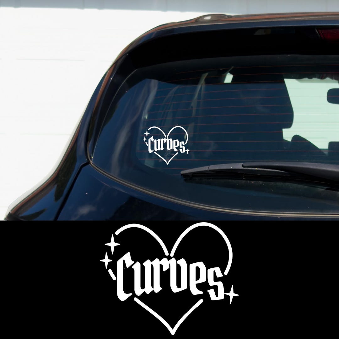 I Love Curves Heart Curves Car Decal Multipurpose Waterproof Sticker Tumblers Waterbottle Quirky ...