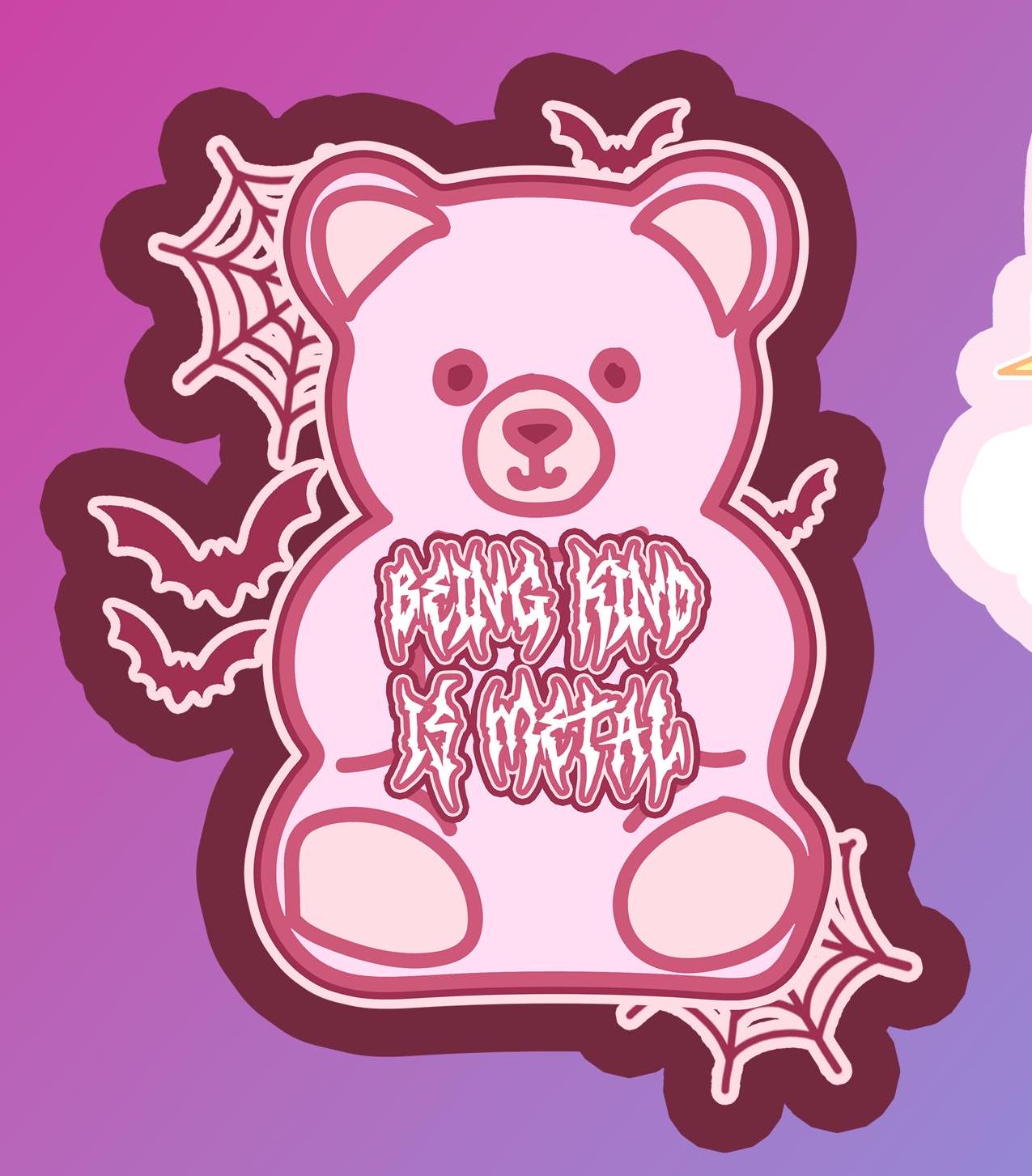 Being Metal is Kind Metalhead Girly Cute Metal Rocker Music Lover Vinyl ...