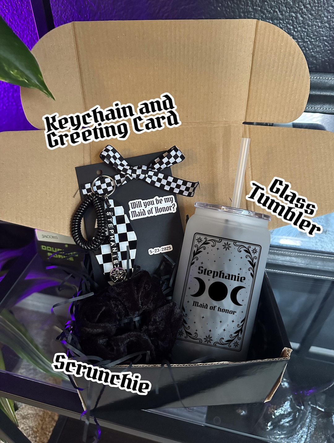 Goth Bridesmaid Proposal Box - Personalized Bridal Party Gift - Will ...
