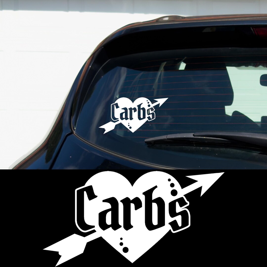 Carbs Heart Arrow Vinyl Decal Funny Gothic Sticker for Car, Laptop ...