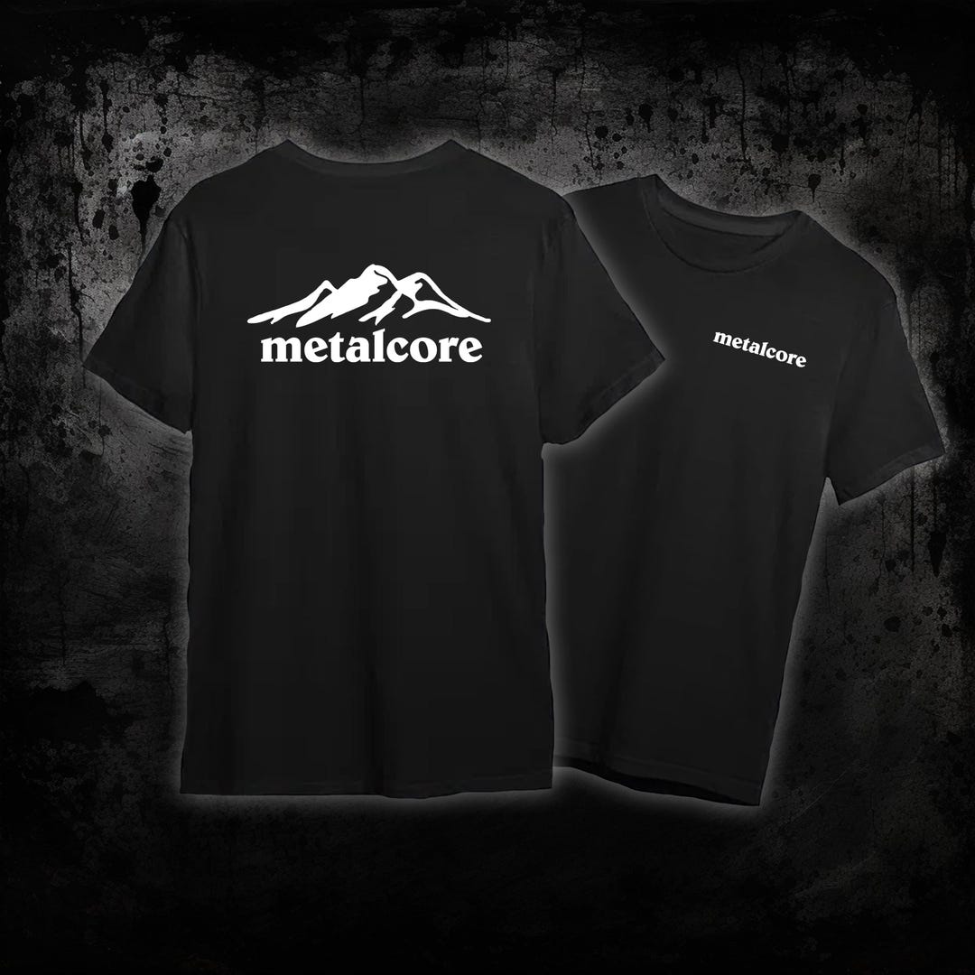 Metalcore Mountains Black Crewneck T Shirt 100% Heavy Cotton Short ...