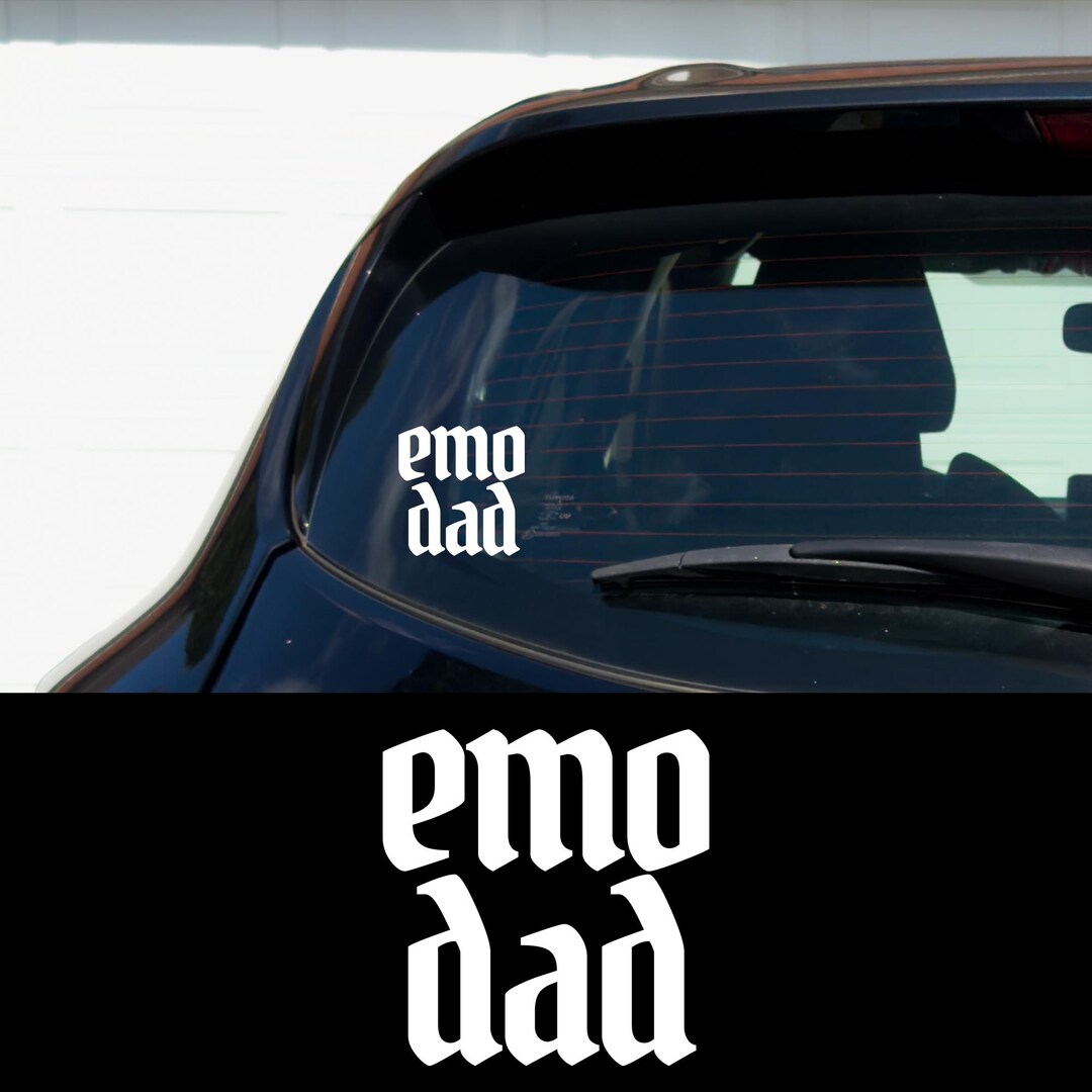 Emo Dad Car Decal Elder Emo Vinyl Sticker Goth Punk Rock Scene Kid ...