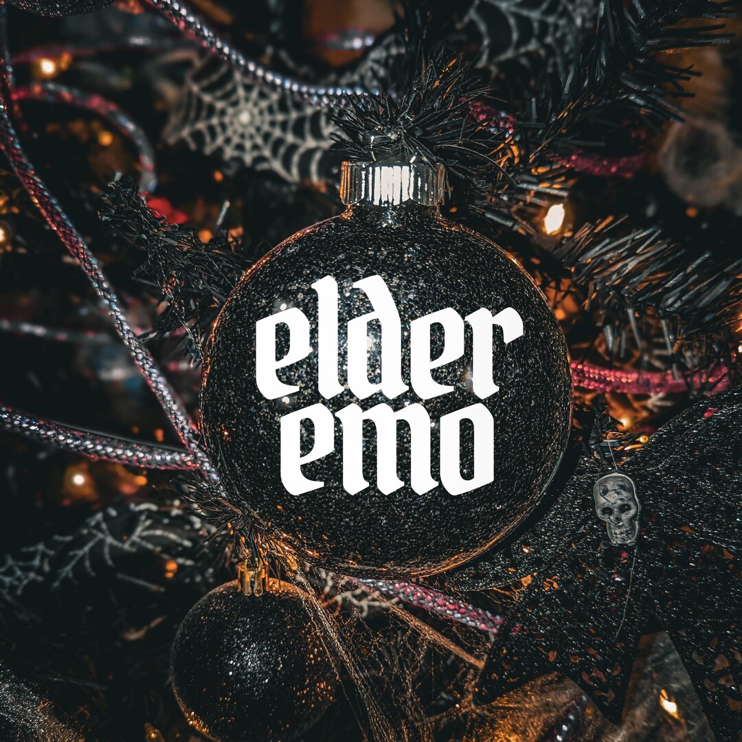 Elder Emo 4" Custom Vinyl Glittered Glass Ornament Metalcore Metalhead ...