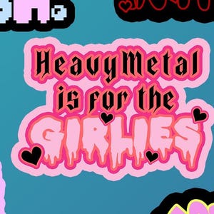 Metalhead Girly Stickers Cute Music Lover Vinyl Stickers Bleghs Your ...