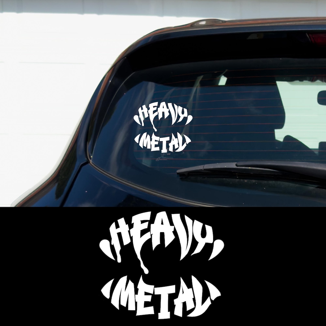 Heavy Metal Decal Vinyl Sticker for Car Window Laptop Guitar Metalhead ...