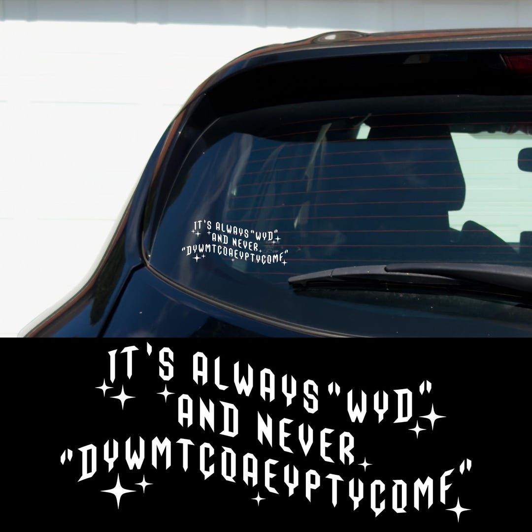 It's Always WYD and Never DYWMTCOAEYPTYCOME Sticker Booktok Smut Decal ...