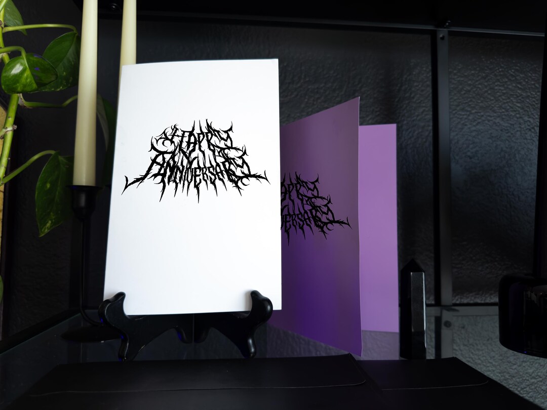 Happy Anniversary Heavy Metal Deathcore Screamo Logo Blank Greeting ...