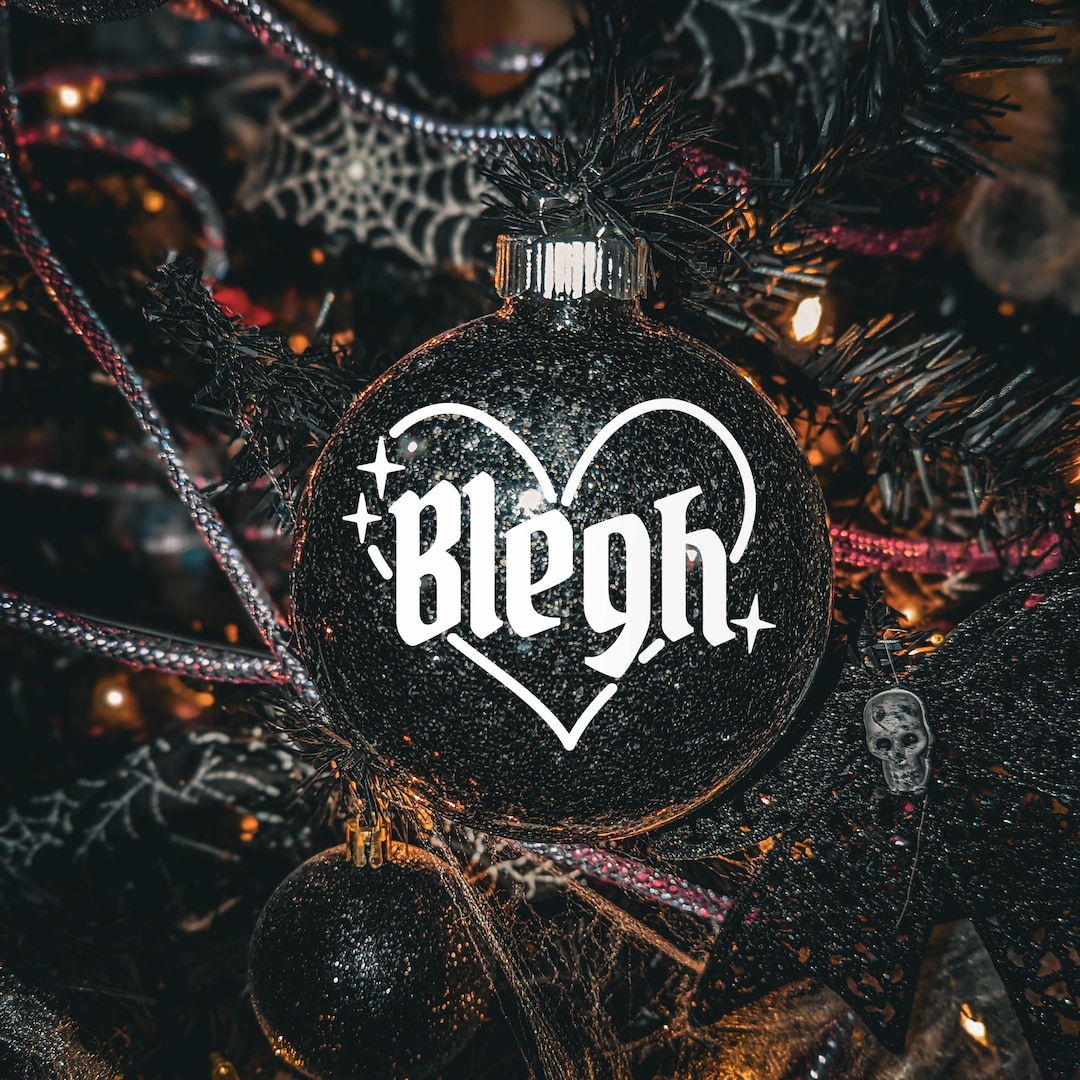 BLEGH Heart 4" Custom Vinyl Glittered Glass Ornament Metalcore ...