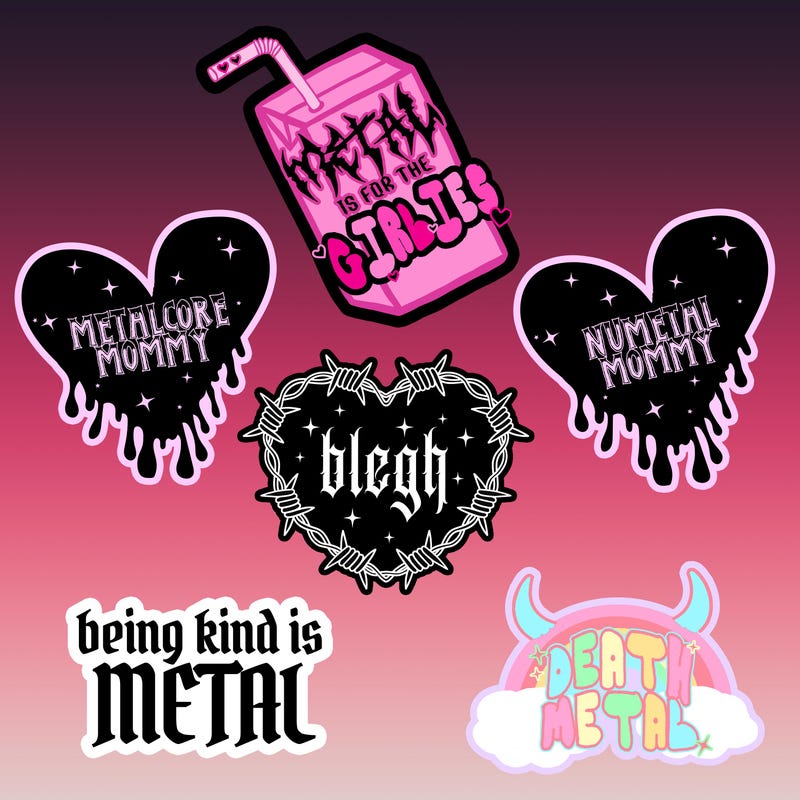 Metal Kawaii Stickers - Etsy