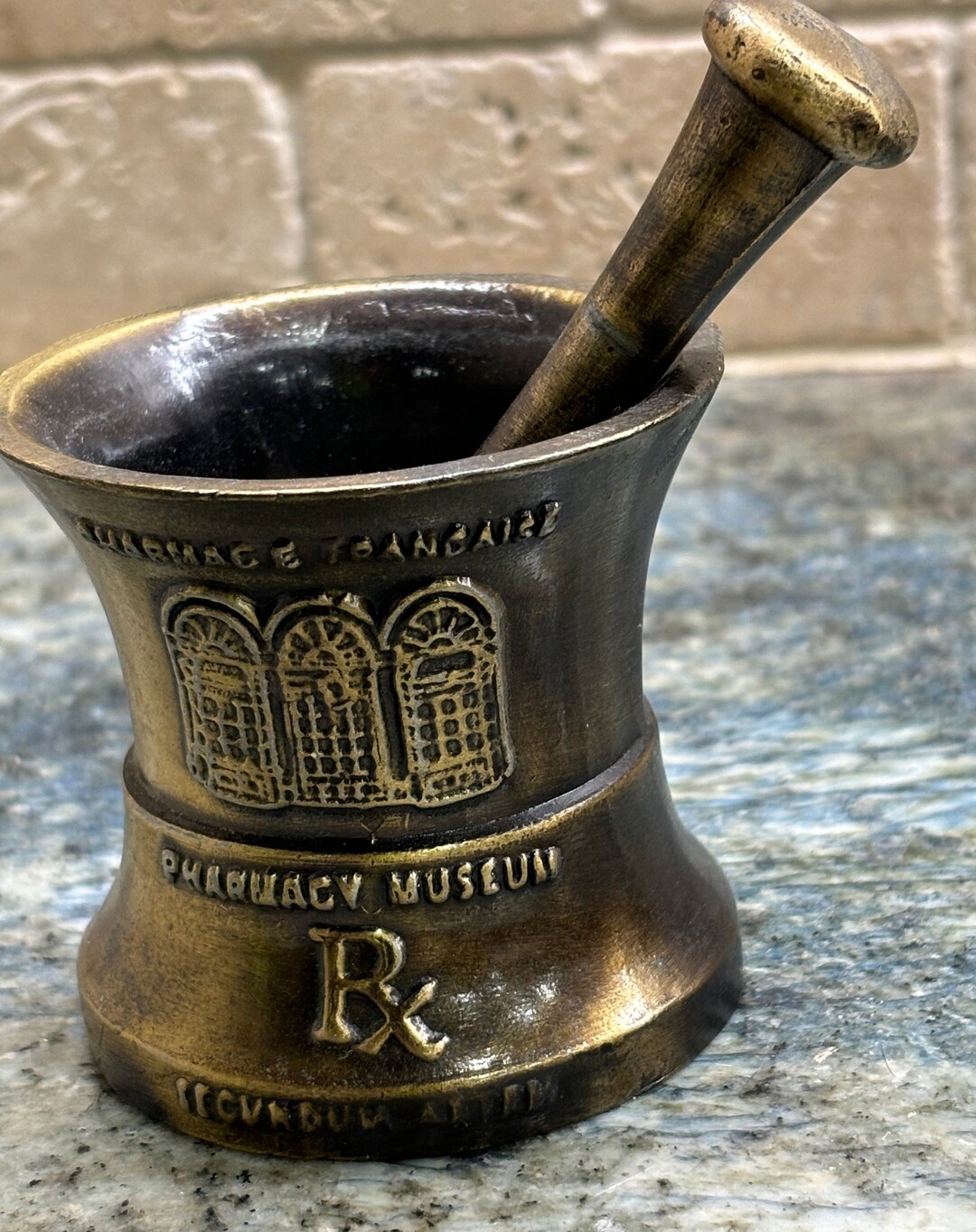 Schering Brass Mortar and Pestle, Coricidin on Pestle - Etsy