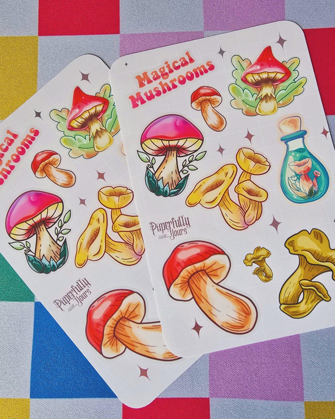Magical Mushroom Sticker Sheet – Hand-drawn Journal Stickers - Etsy