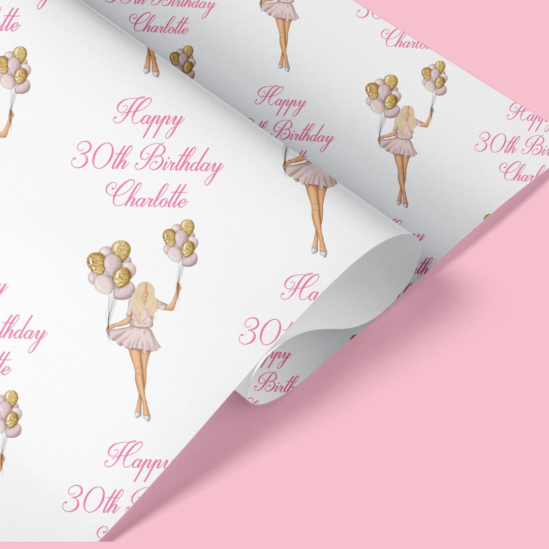 Custom Birthday Wrapping Paper, Personalised Gift Wrap Roll for ...