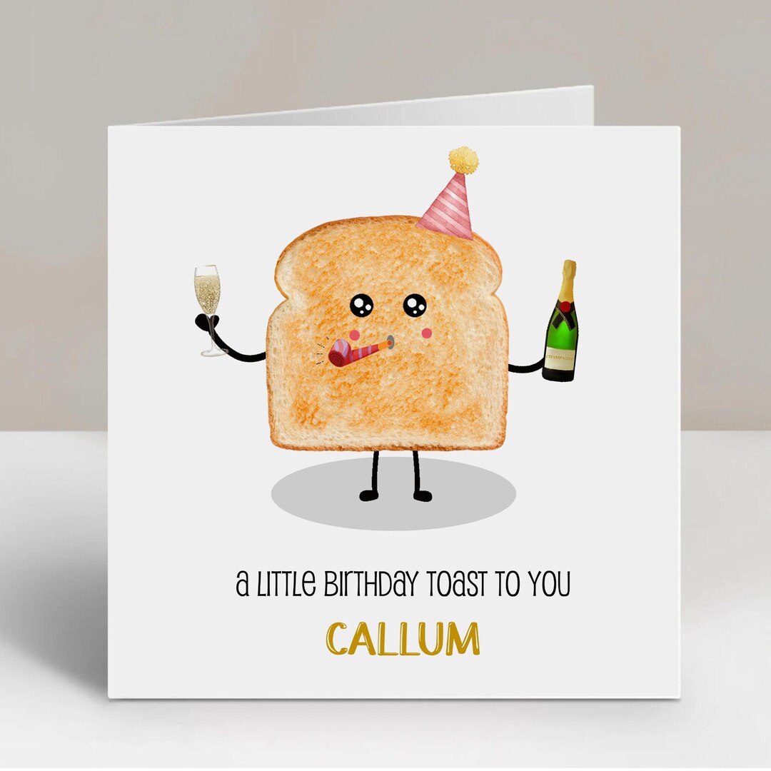Personalised Birthday Card Funny Toast to You - Etsy