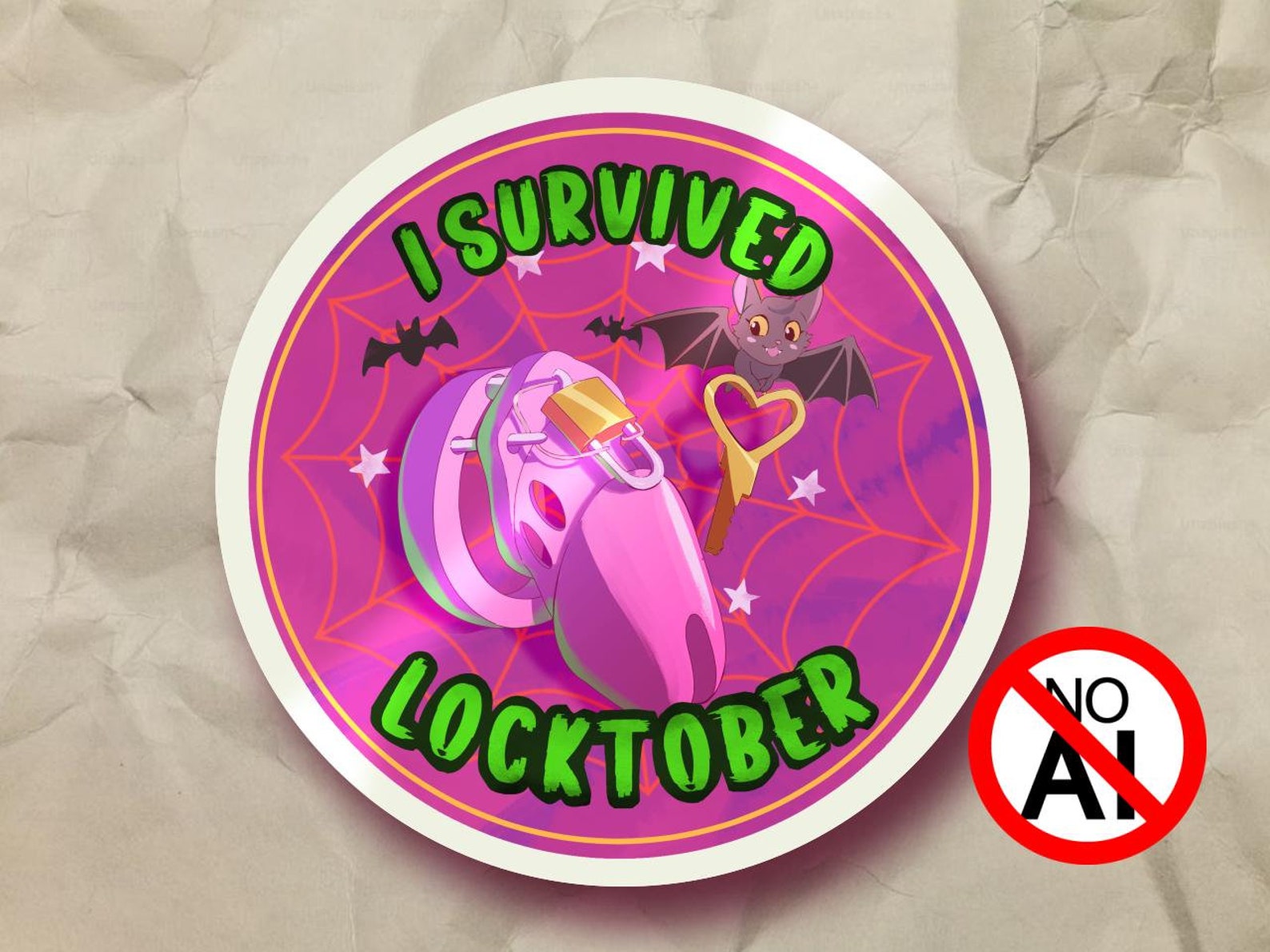 Locktober Chastity Sticker Cuckold Chastity Sticker Halloween Cuckold ...