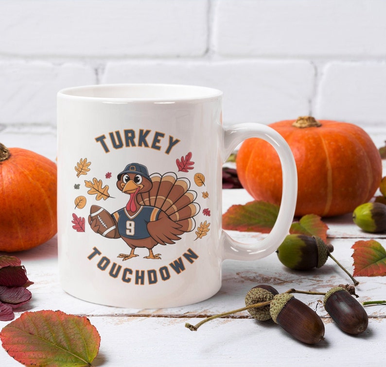 Touchdown Turkey Mug, Football Thanksgiving Coffee Mug - Etsy