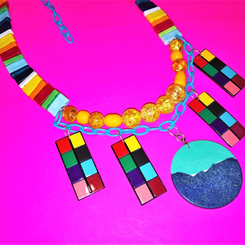 Colorblock Necklace - Etsy
