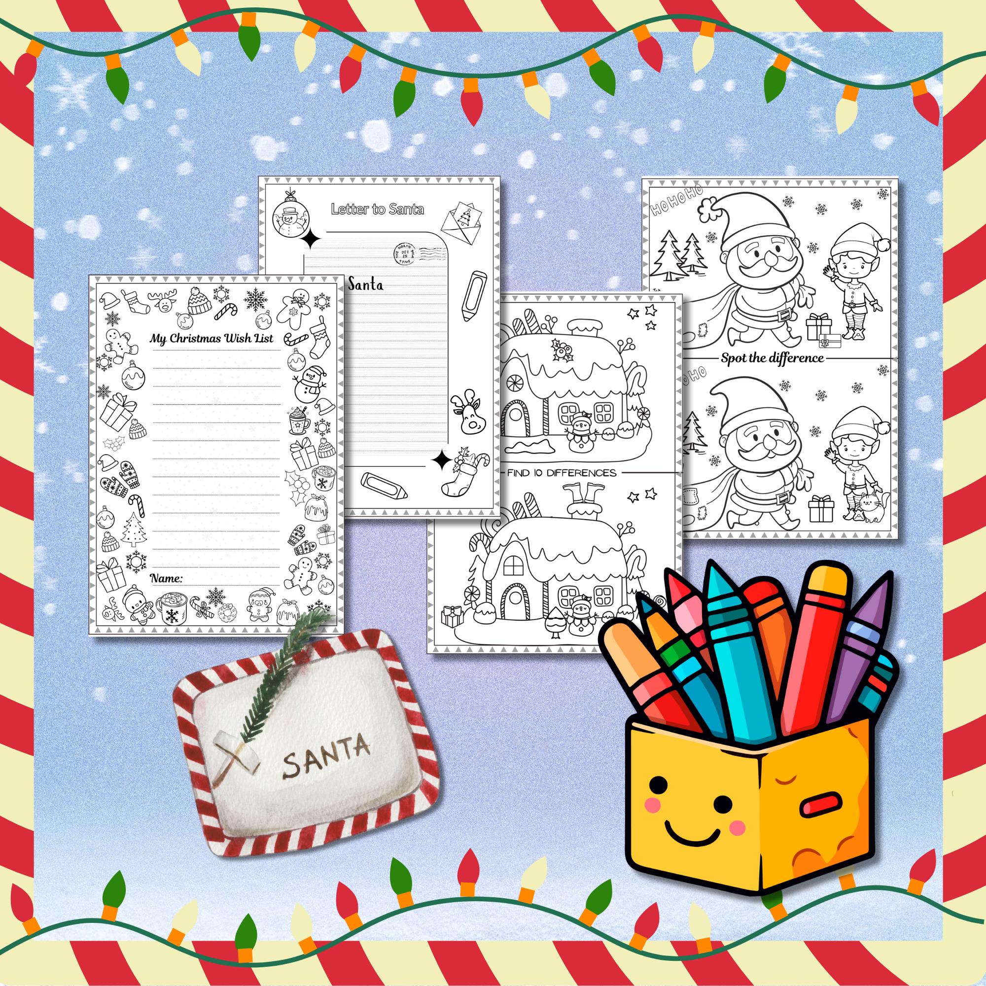 Christmas Activity Pages Kids Coloring Book Christmas Colouring Pages ...