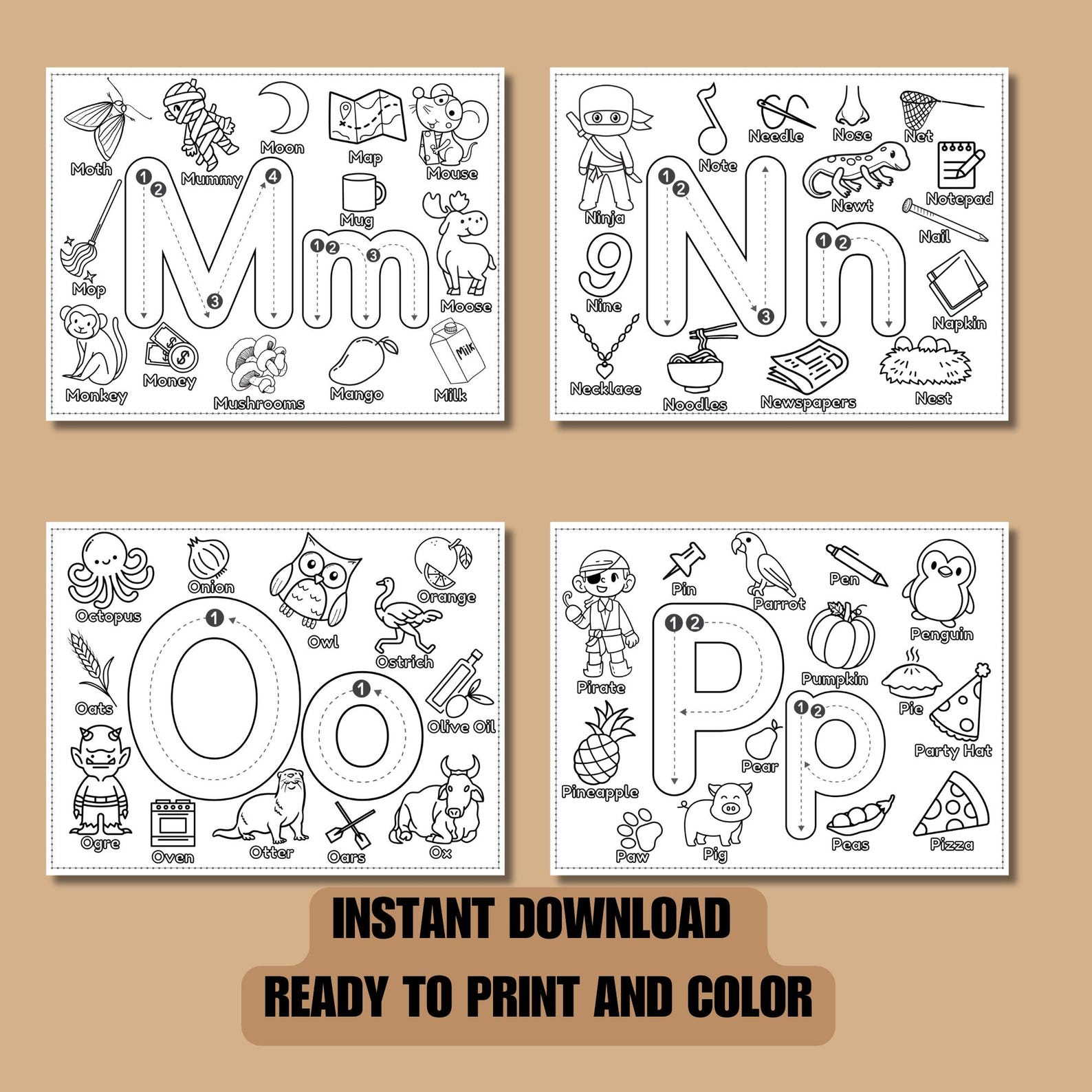 Alphabet Coloring Pages Alphabet Tracing Alphabet Activity Pages ...