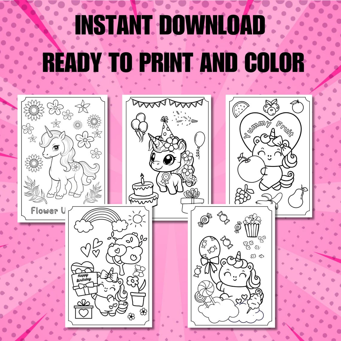 Cute Unicorn Coloring Pages Unicorn Coloring Book Kids Coloring Book ...