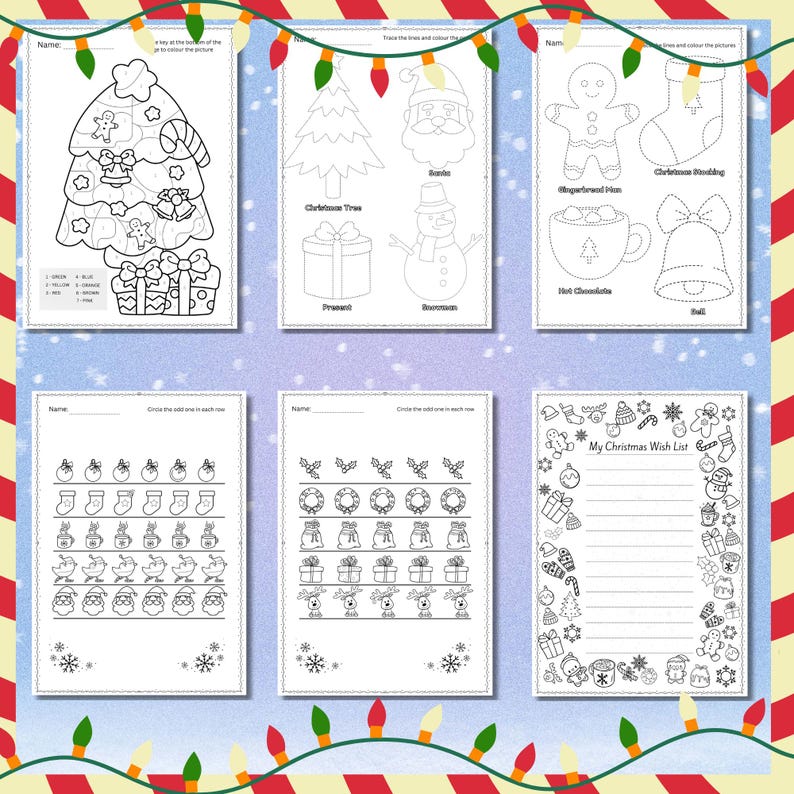 Christmas Activity Bundle Kids Activity Sheets Christmas Coloring Pages ...