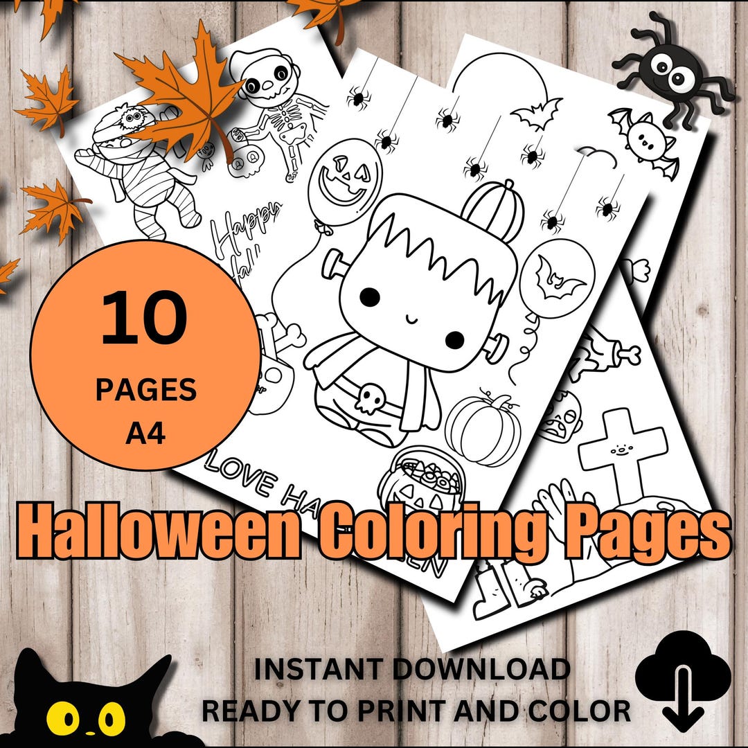 Printable Coloring Book Halloween Coloring Pages Kids Coloring Book ...